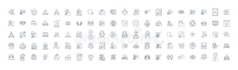 Corporate Ladder Line Icons Collection. Mbition, Advancement, Career ...