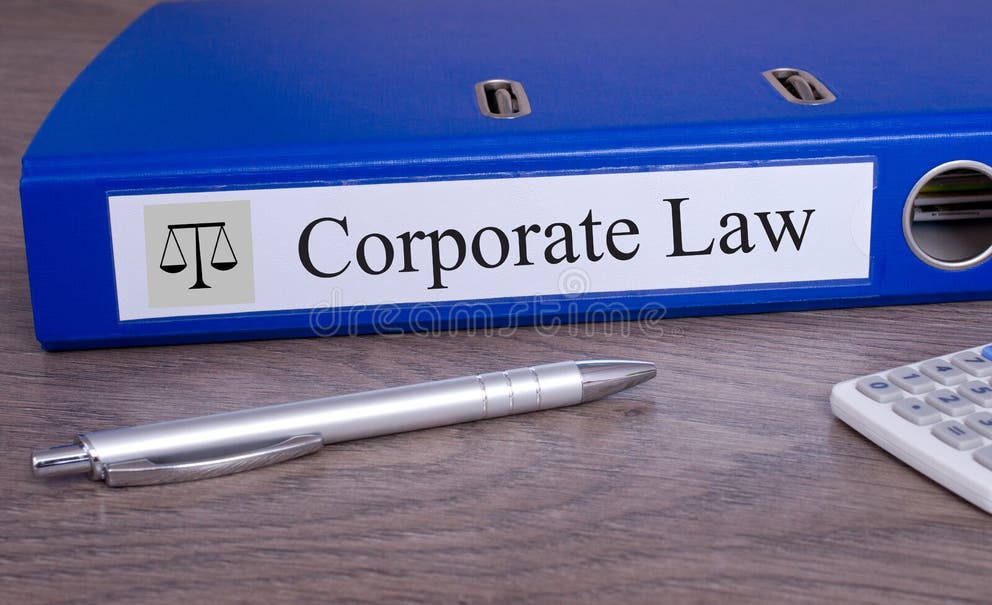 Corporate Law - Blue Binder in the Office Stock Image - Image of ...