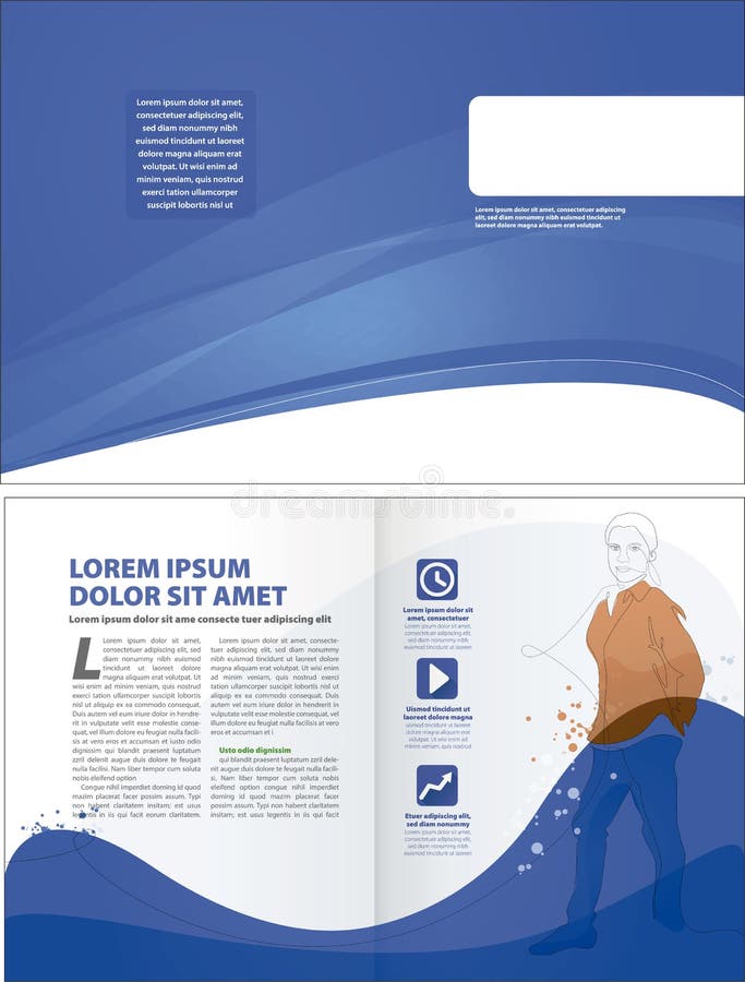 Corporate layout template stock vector. Illustration of brochure - 53446799