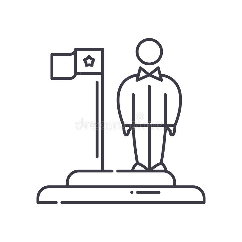Corporate Leadership Icon, Linear Isolated Illustration, Thin Line ...