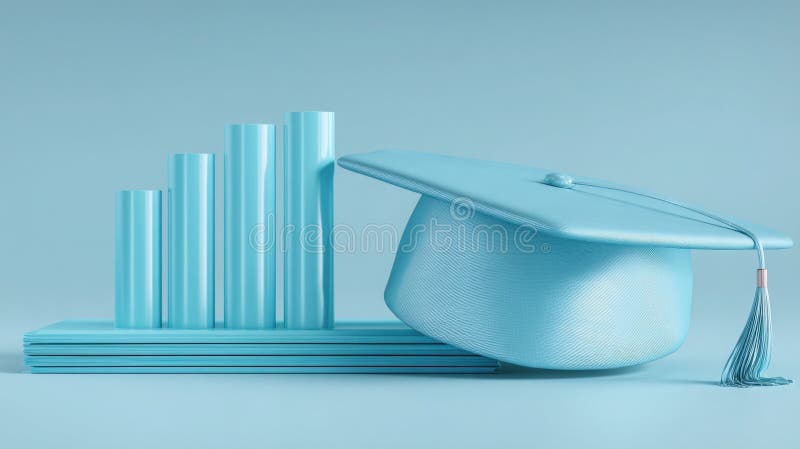 Corporate Learning Model Icon Concept Featuring Graduation Cap ...