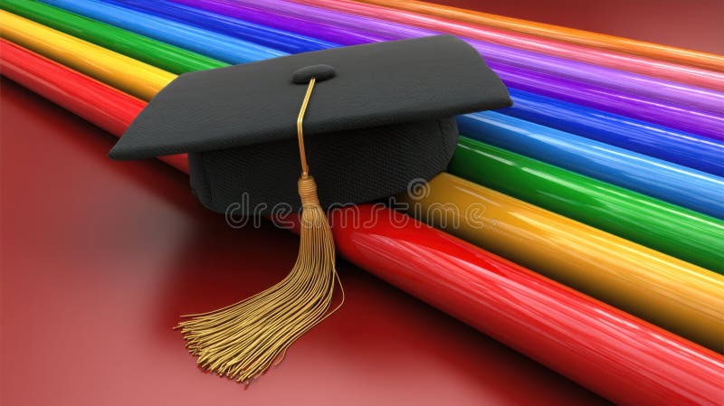 Corporate Learning Model Icon Concept Featuring Graduation Cap ...