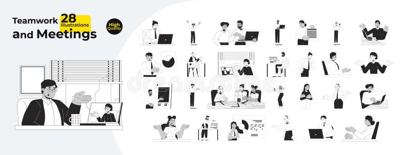 Corporate Life Outline Illustrations Mega Bundle Stock Illustration ...