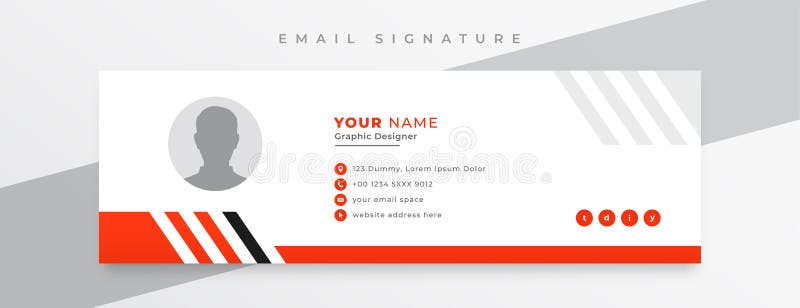 Corporate Mail Footer Card Template Design in Modern Style Stock Vector ...