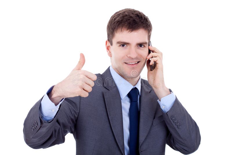 Corporate Man Being Positive on Phone Stock Photo - Image of caucasian ...