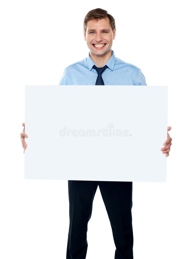 Corporate Man Showing Billboard Banner Stock Image - Image of hand ...