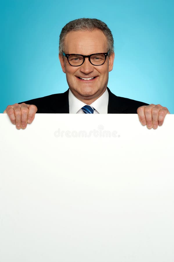 Corporate Man Standing Behind Big Blank Billboard Stock Photo - Image ...
