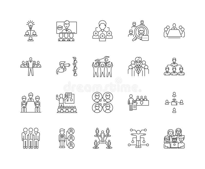 Corporate Management System Line Icons, Signs, Vector Set, Outline ...