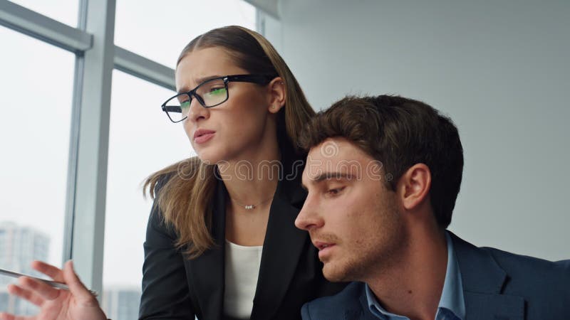 Corporate Manager Teach Trainee in Office Closeup. Business Team ... Corporate Manager Teach Trainee in Office Closeup. Business Team ...