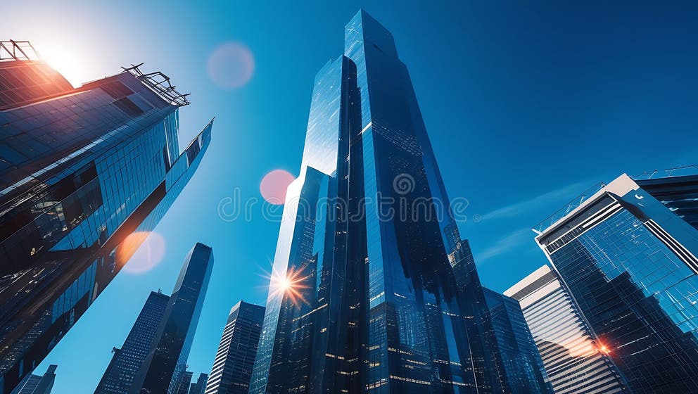A Breathtaking View of Modern, Glass-fronted Skyscrapers Rising Against ...