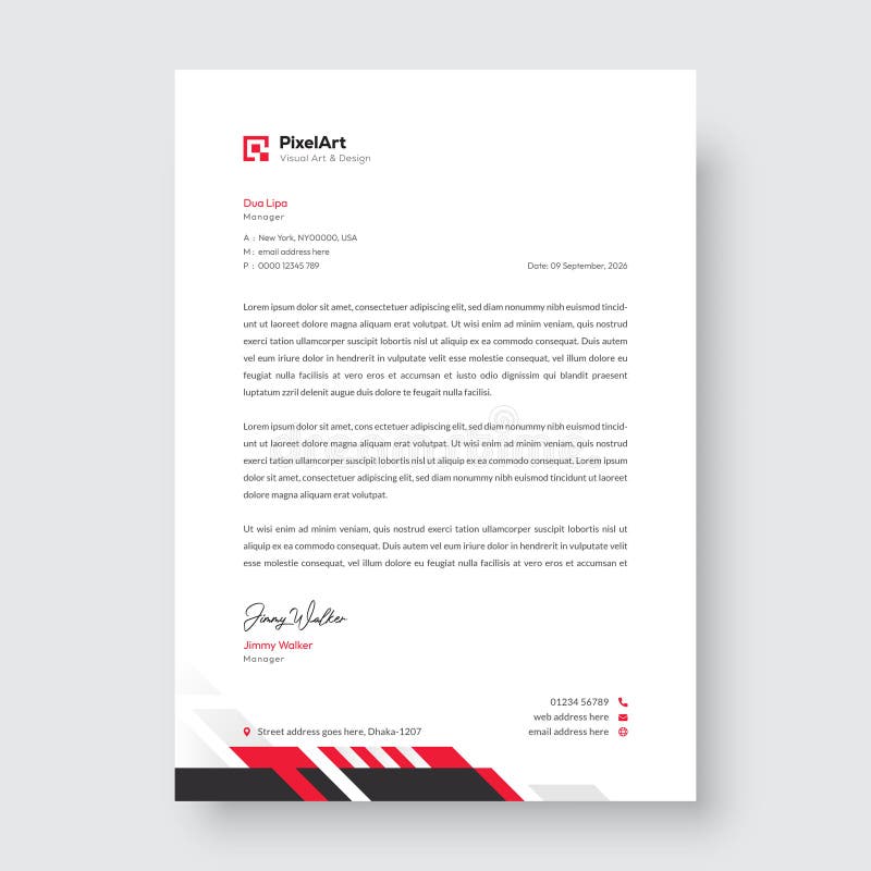 Corporate Modern Letterhead Design Stock Vector - Illustration of ...