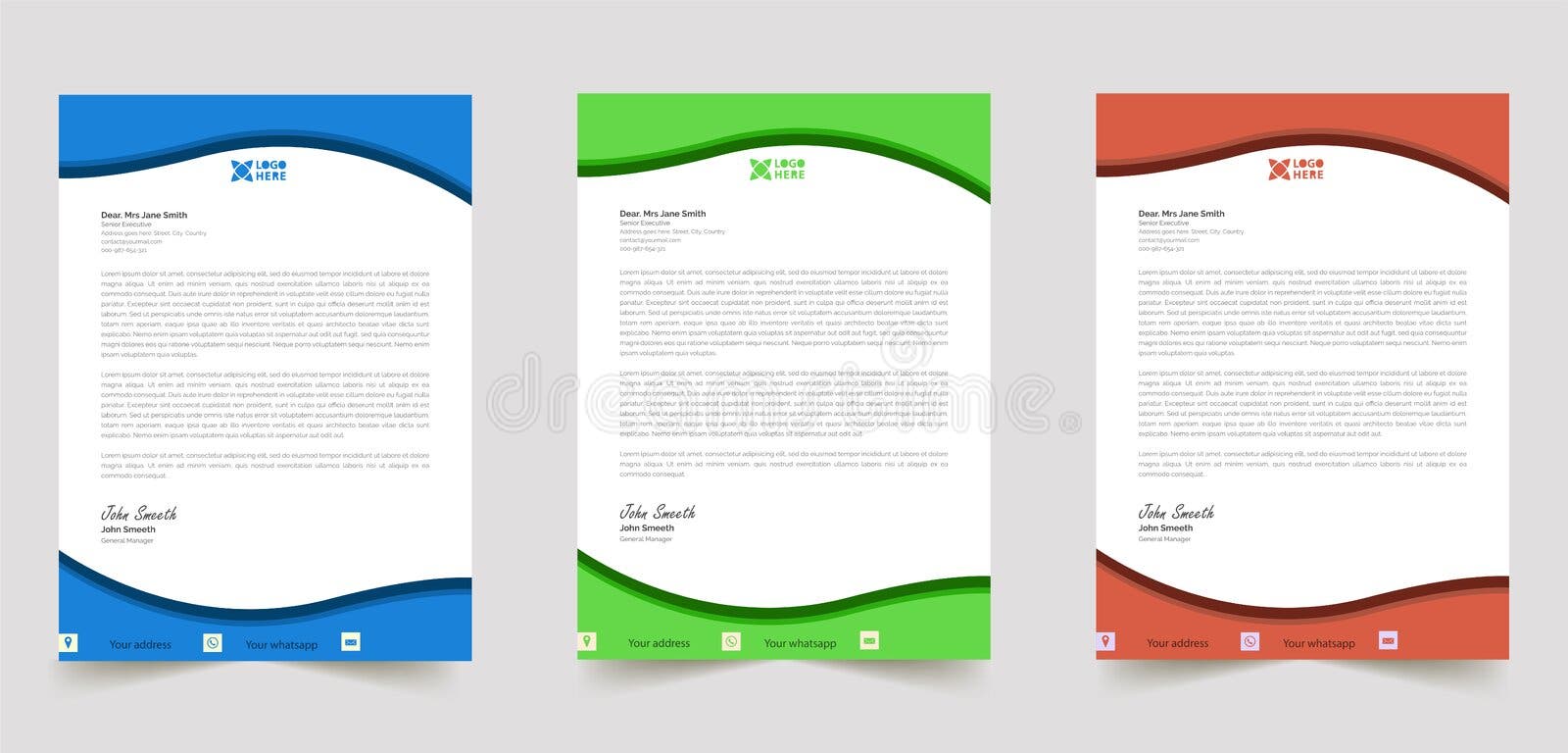 Corporate One Page Document Layout Stock Illustrations – 398 Corporate ...