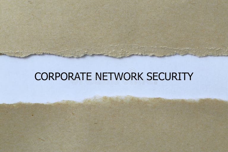 Corporate Network Security on White Paper Stock Photo - Image of ...