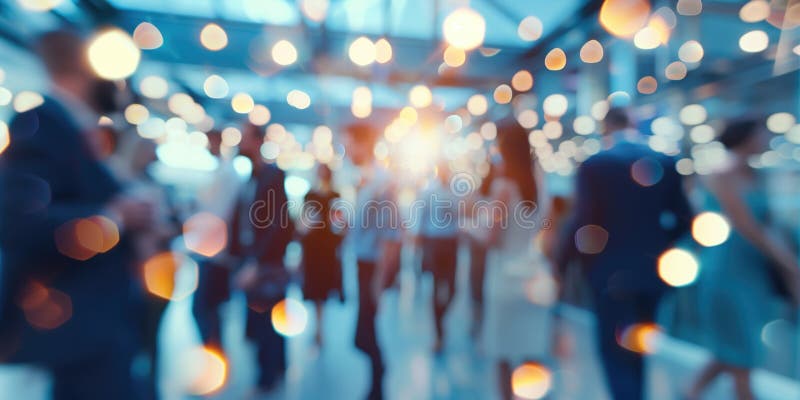 Corporate Networking Event with Blurred People and Abstract Bokeh ...