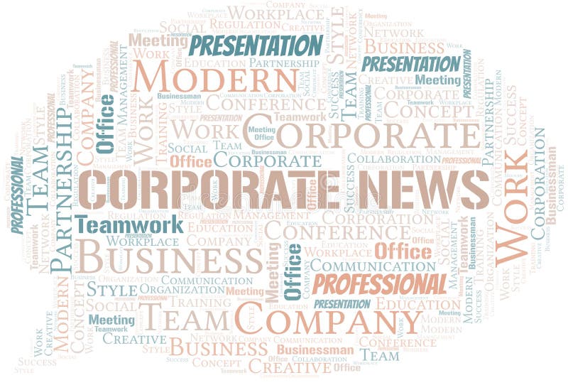 Corporate News Vector Word Cloud, Made with Text only. Stock ...
