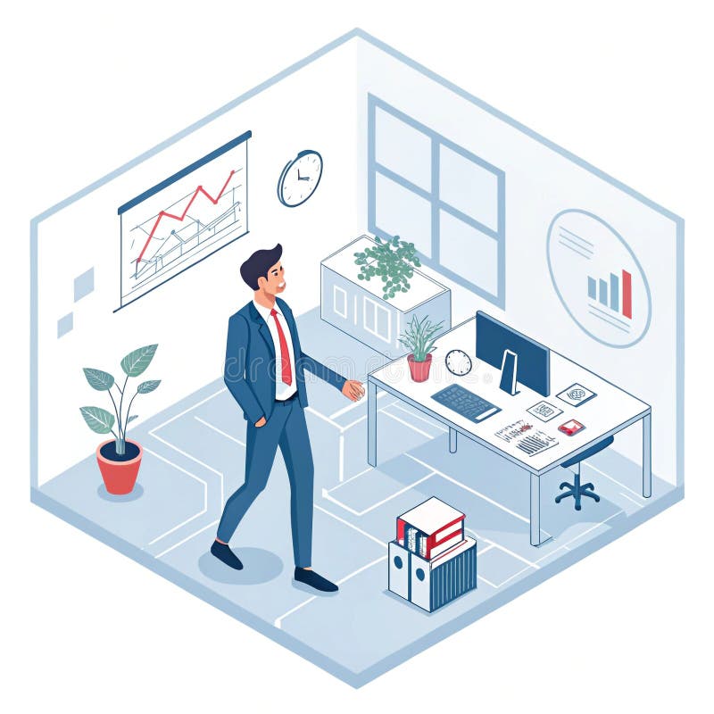 Corporate Office Artwork Design with Unique Character Themes Stock ...