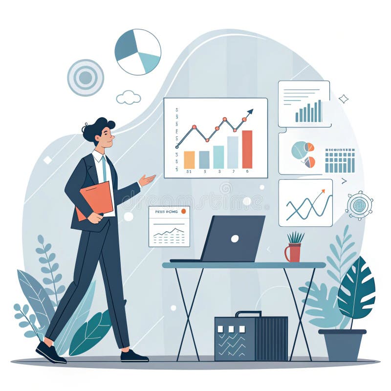 Corporate Office Artwork Design with Unique Character Themes Stock ...