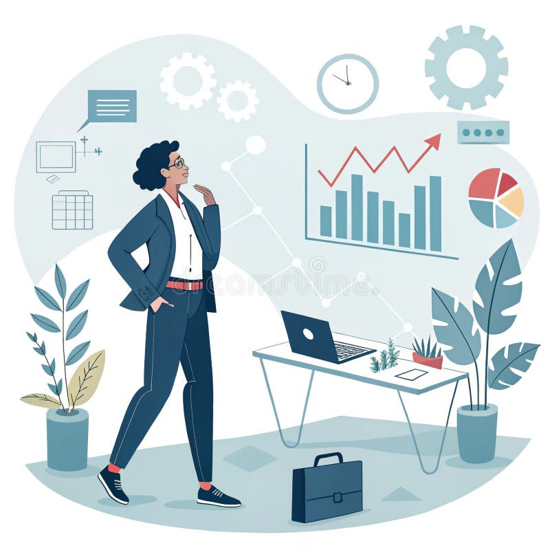 Corporate Office Artwork Design with Unique Character Themes Stock ...