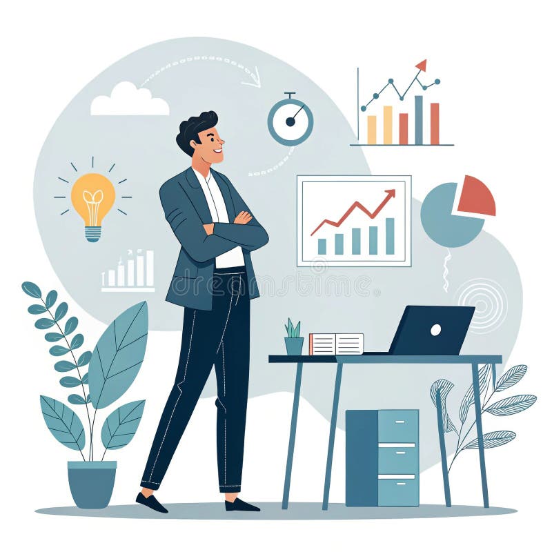 Corporate Office Artwork Design with Unique Character Themes Stock ...