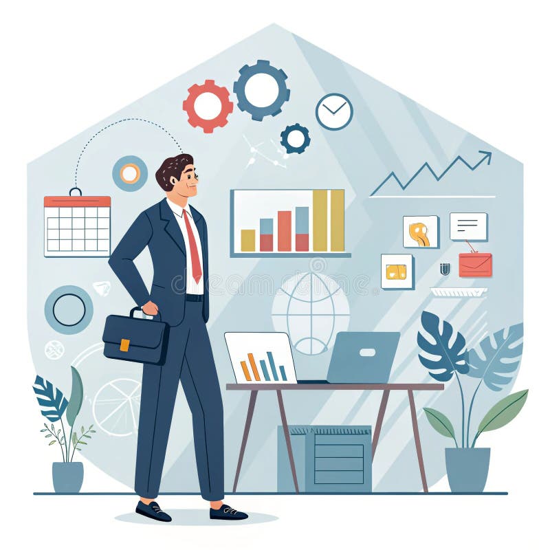 Corporate Office Artwork Design with Unique Character Themes Stock ...