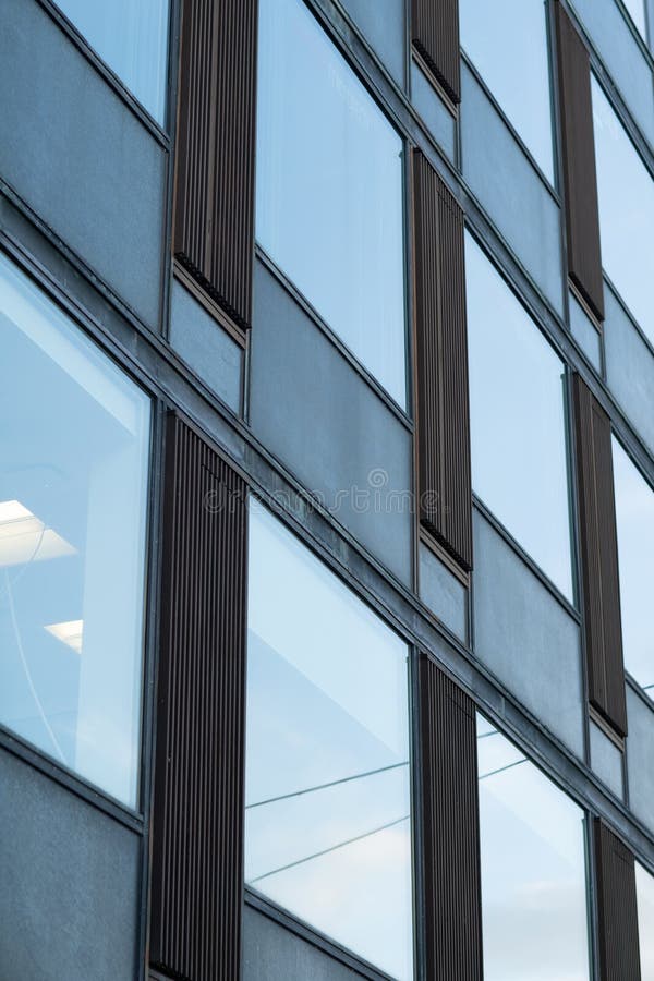 Corporate Office Building, with Many Windows. View of only Windows ...