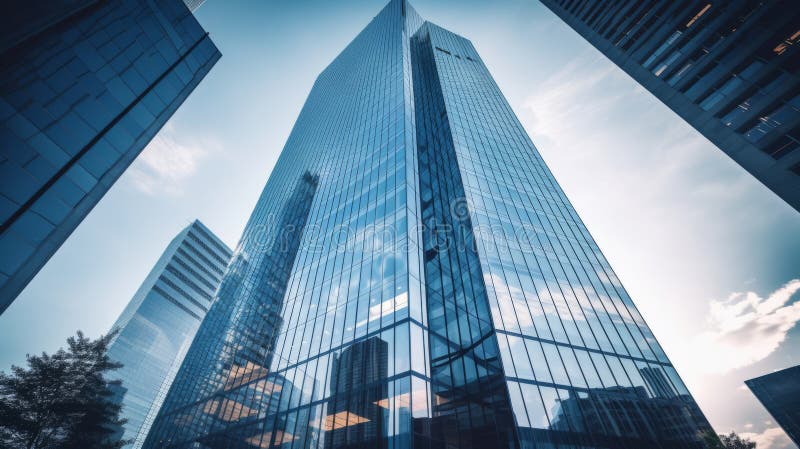 A Corporate Office Tower with Advanced Security Features Stock ...