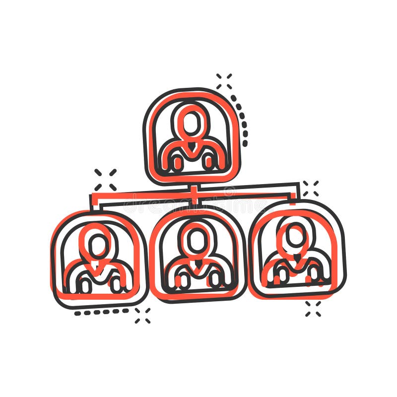 Corporate Organization Chart People Vector Icon in Comic Style. People ...