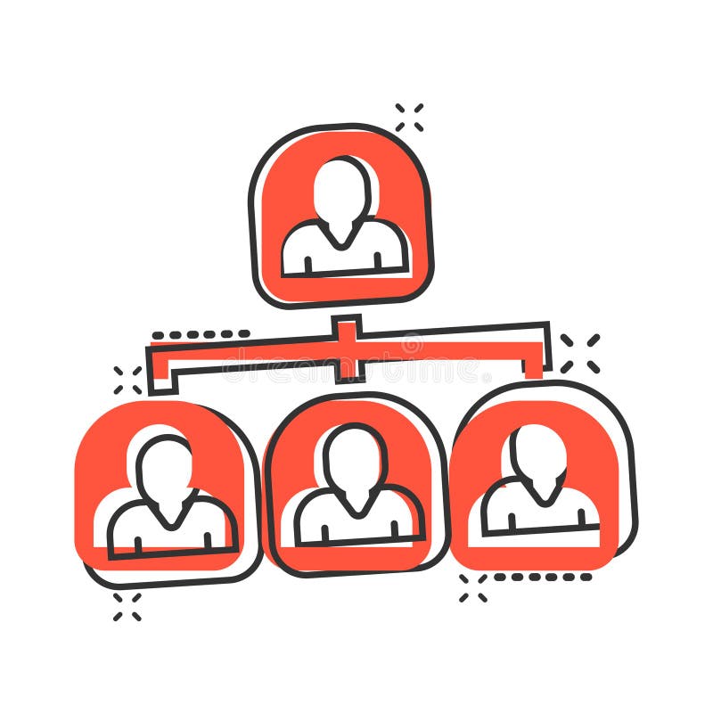 Corporate Organization Chart People Vector Icon in Comic Style. People ...
