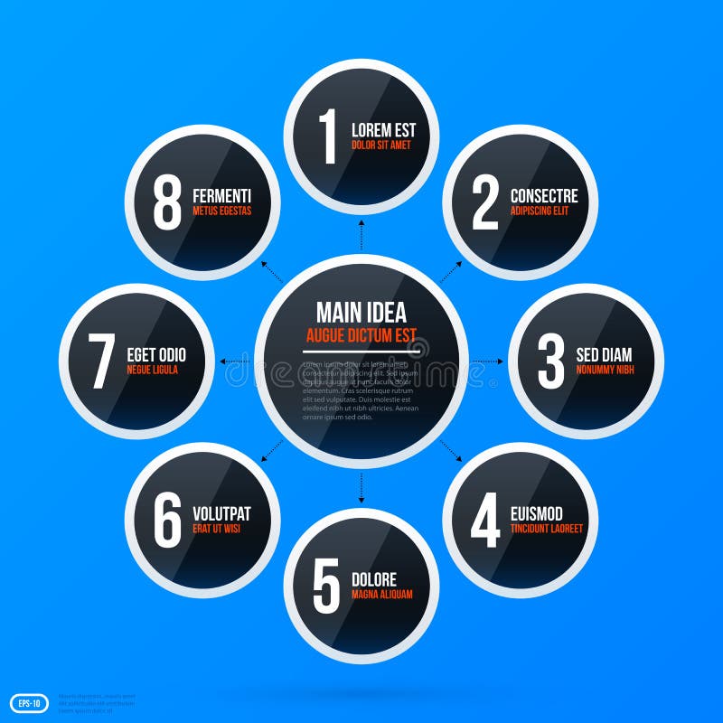 Corporate Organization Chart Template on Bright Blue Background Stock ...