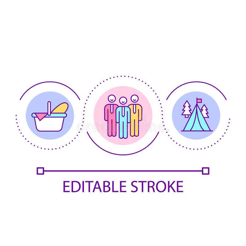 Corporate Outdoors Activity Loop Concept Icon Stock Vector ...