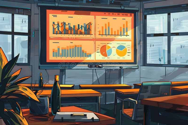 Cartoonish Corporate Presentation Setup Ai Generated Stock Photo ...