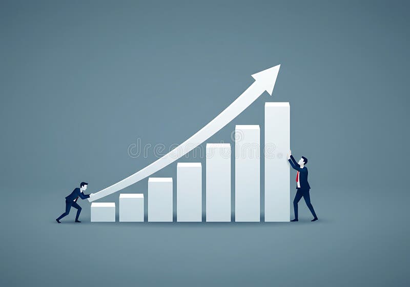 Corporate Pressure and Expansion Graph in Blue Design Stock ...