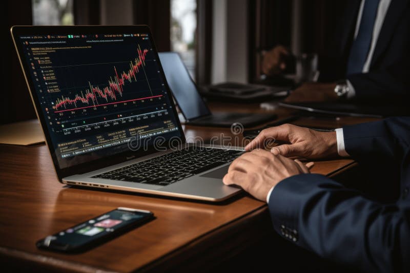 Corporate Professional Using Laptop To Analyze Chart, Technology and ...