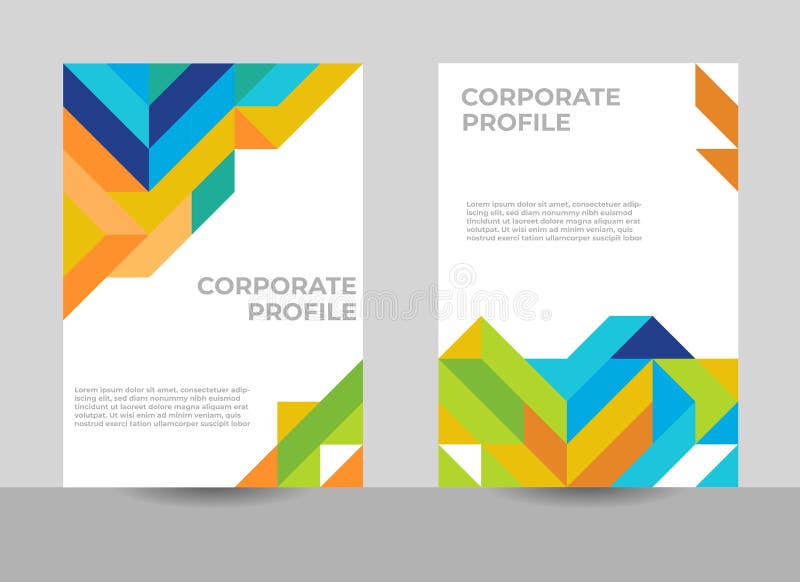 Corporate Profile Cover Design, Annual Report Cover Design, Geometric ...