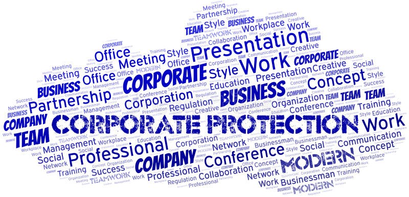 Corporate Protection Vector Word Cloud, Made with Text only. Stock ...