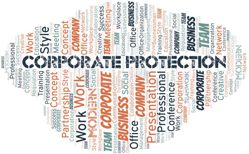 Corporate Protection Vector Word Cloud, Made with Text only. Stock ...