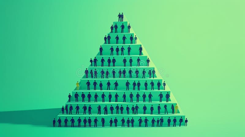 Corporate Pyramid with Uniform Figures, Structured Leadership Stock ...