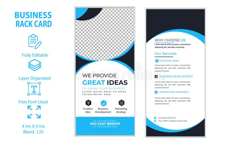 Corporate Rack Card or Dl Flyer Template Design on White Background ...