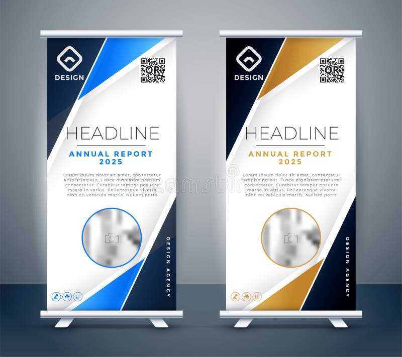 Corporate Roll Up Modern Banner Design Stock Vector - Illustration of ...