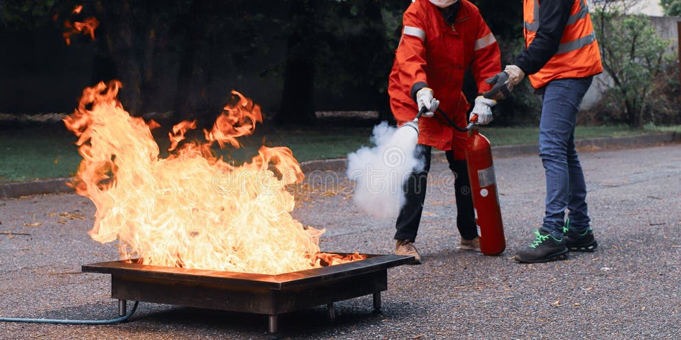Corporate Safety - Exercise during a Firefighting Course Stock Image ...