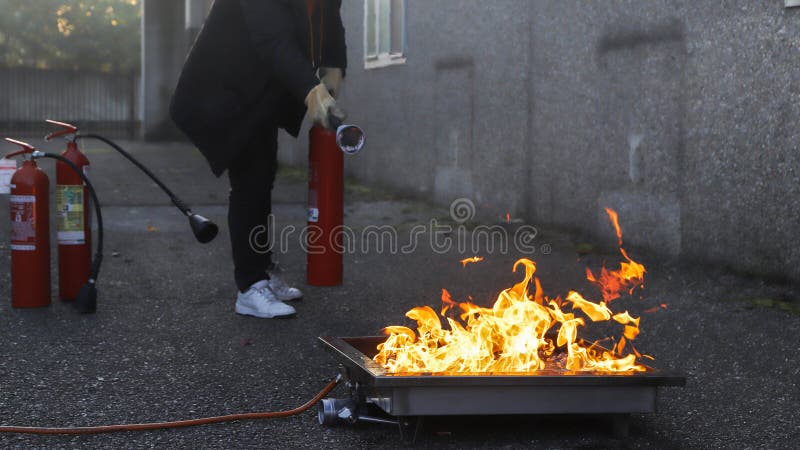 Corporate Safety - Exercise during a Firefighting Course Stock Image ...