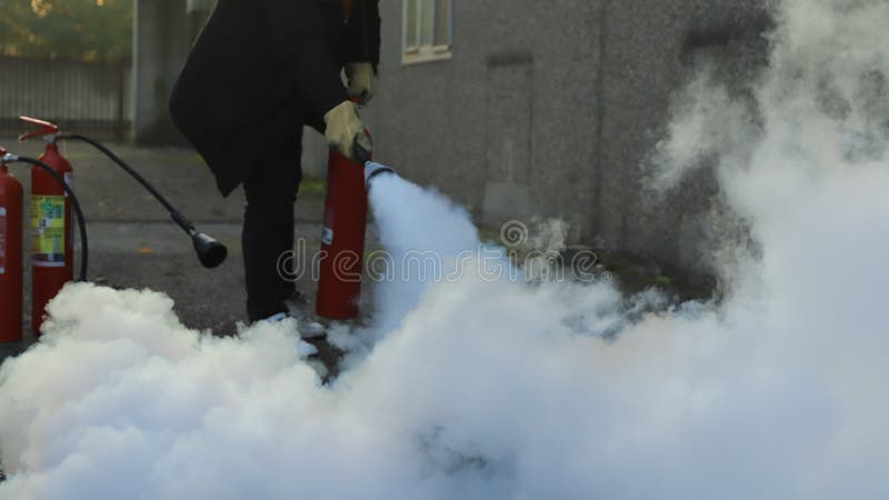 Corporate Safety - Exercise during a Firefighting Course Stock Photo ...