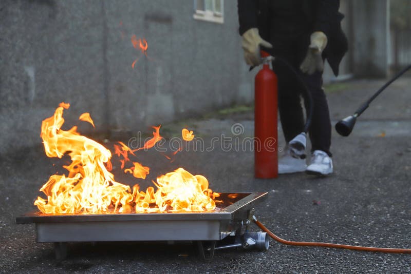 Corporate Safety - Exercise during a Firefighting Course Stock Image ...