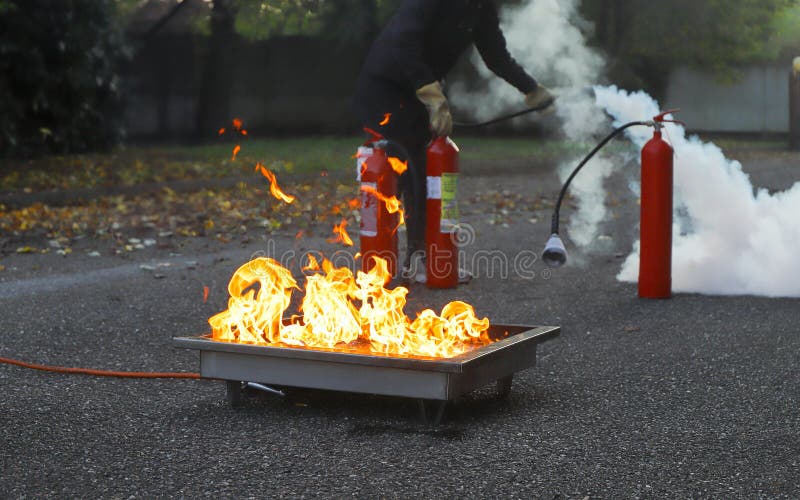 Corporate Safety - Exercise during a Firefighting Course Stock Image ...