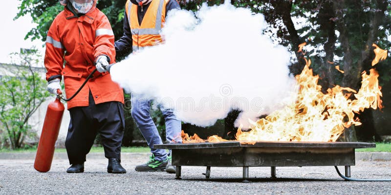 Corporate Safety - Exercise during a Firefighting Course Stock Image ...