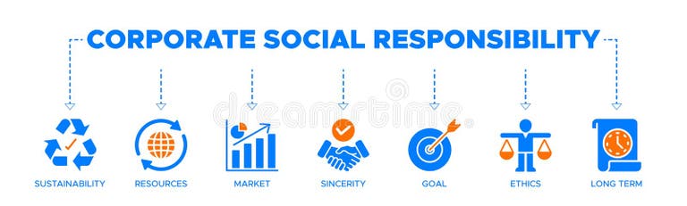 Corporate Social Responsibility Banner Web Icon Vector Illustration ...