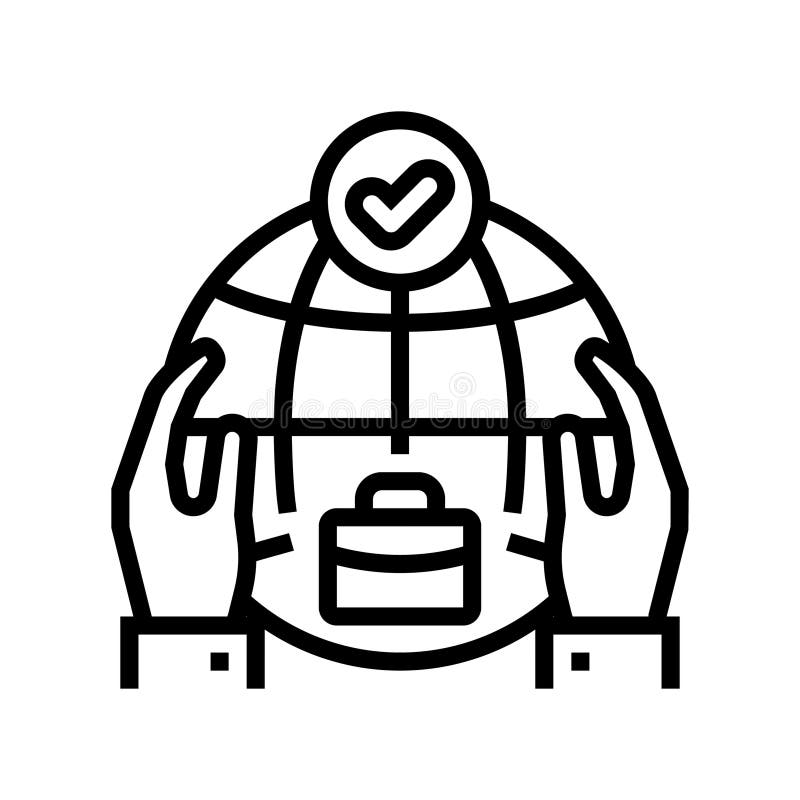 Corporate Social Responsibility Business Line Icon Vector Illustration