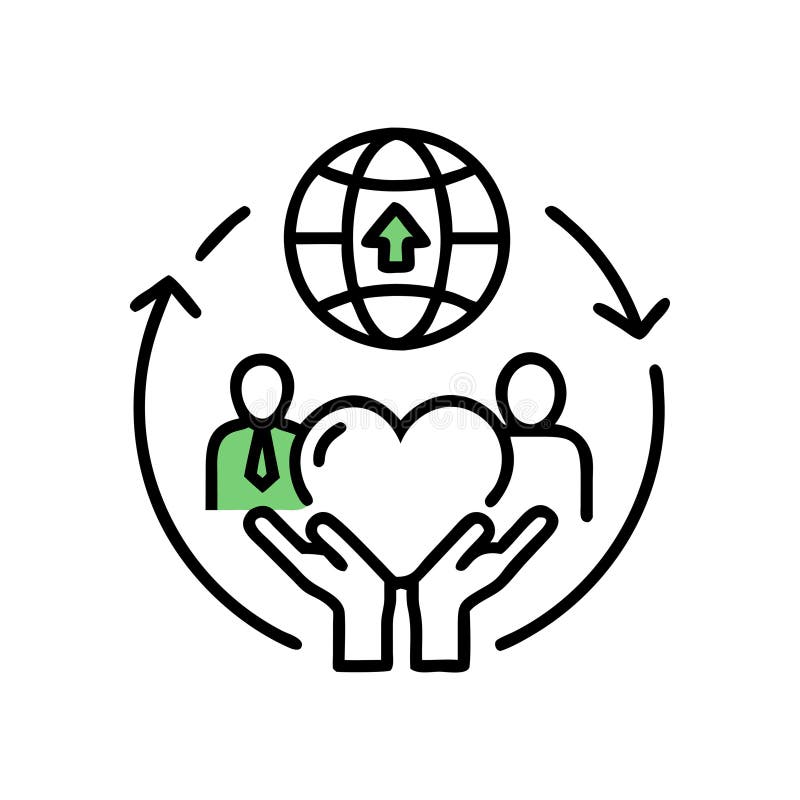Corporate Social Responsibility Engagement Icon Stock Vector ...