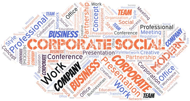 Corporate Social Vector Word Cloud, Made with Text only. Stock Vector ...