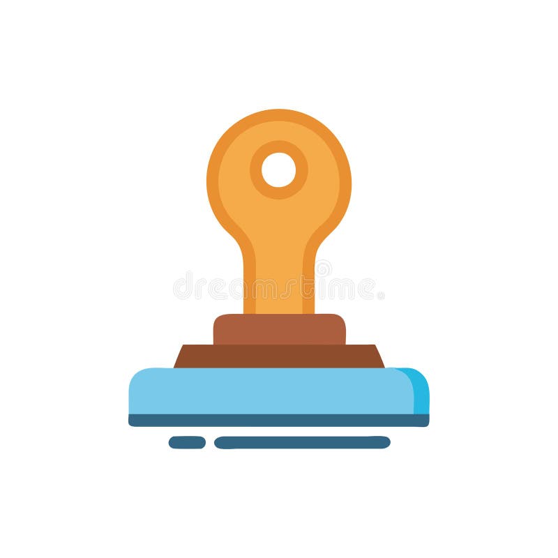 Corporate Stamp Key Icon stock vector. Illustration of organization ...